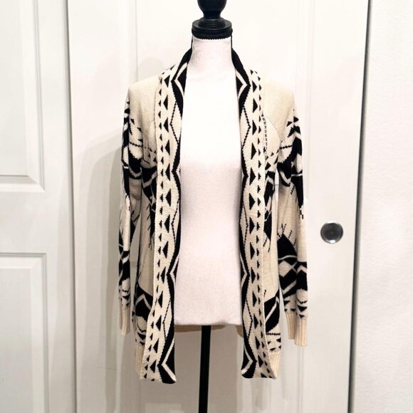 Fate | Sweaters | Fate Aztec Cream And Black Cardigan Knit Sweater Size ...